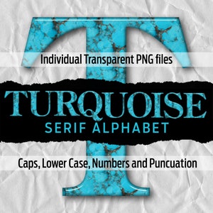 TURQUOISE SERIF Alphabet #4: Printable Transparent Png Files - Clipart ...