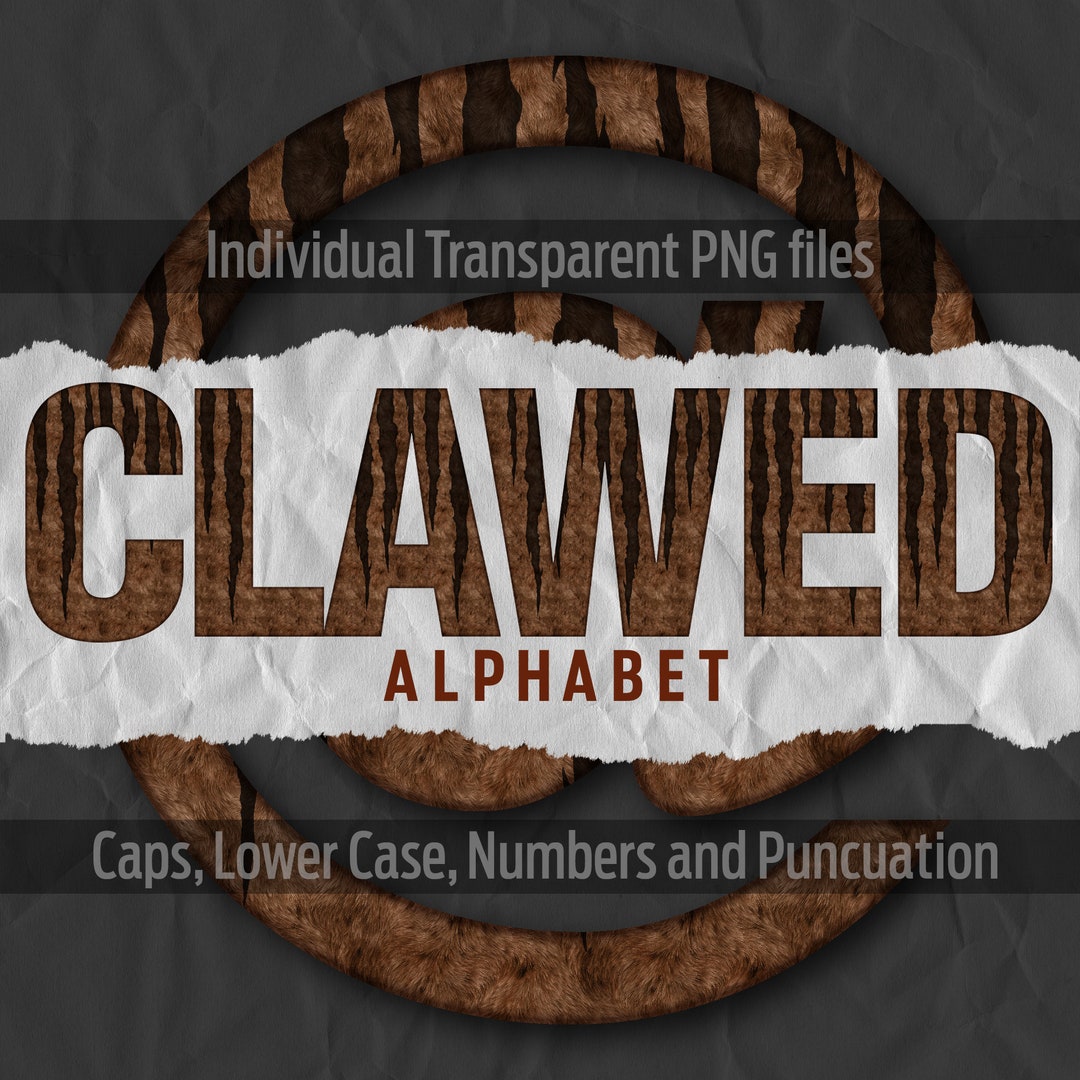 CLAWED Alphabet #77: Printable Transparent Png Files - Clip Art - Cut ...