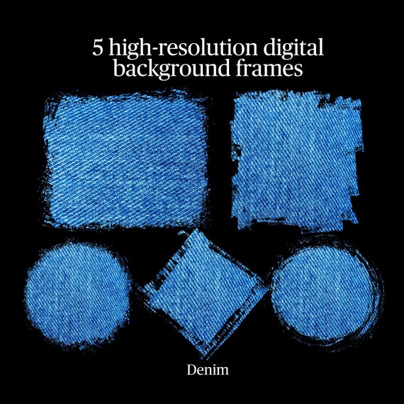 DIGITAL BACKGROUND FRAMES: Set 18 Denim png clip art | Etsy