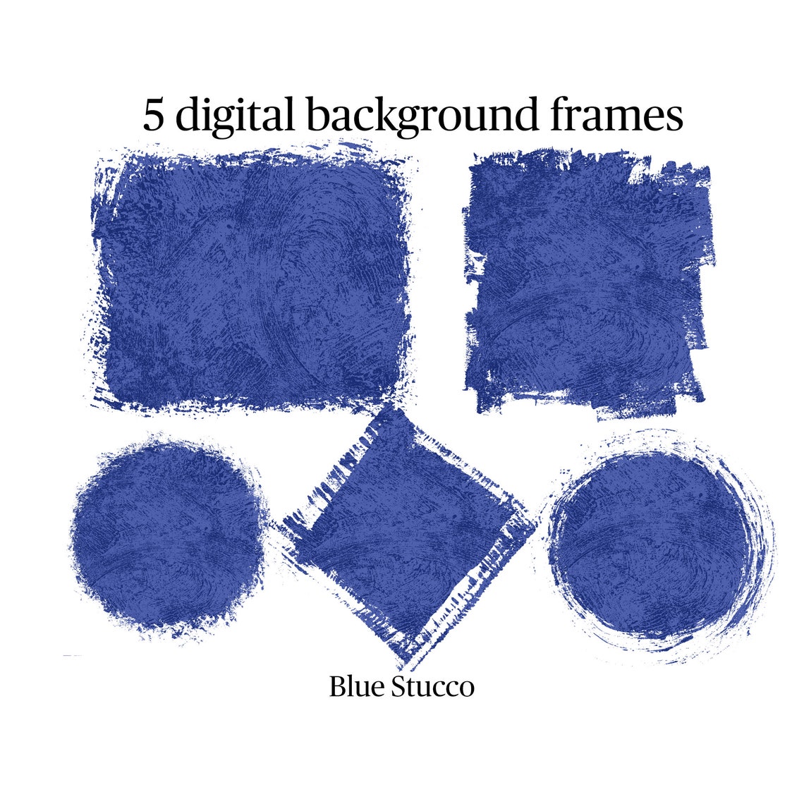 DIGITAL BACKGROUND FRAMES: Set 10 blue Stucco Png Clip Art Cut File ...