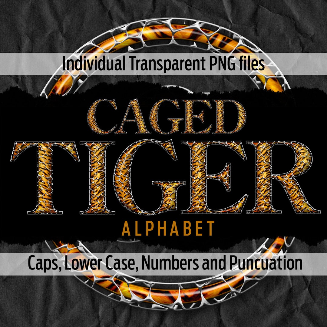 CAGED TIGER Alphabet #114: Printable Transparent Png Files - Clip Art ...