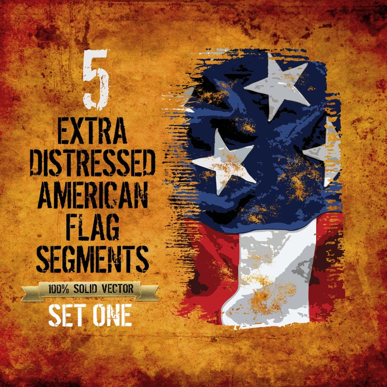 AMERICAN FLAG SEGMENTS Set 1 5 Extra-distressed Vectors - Etsy