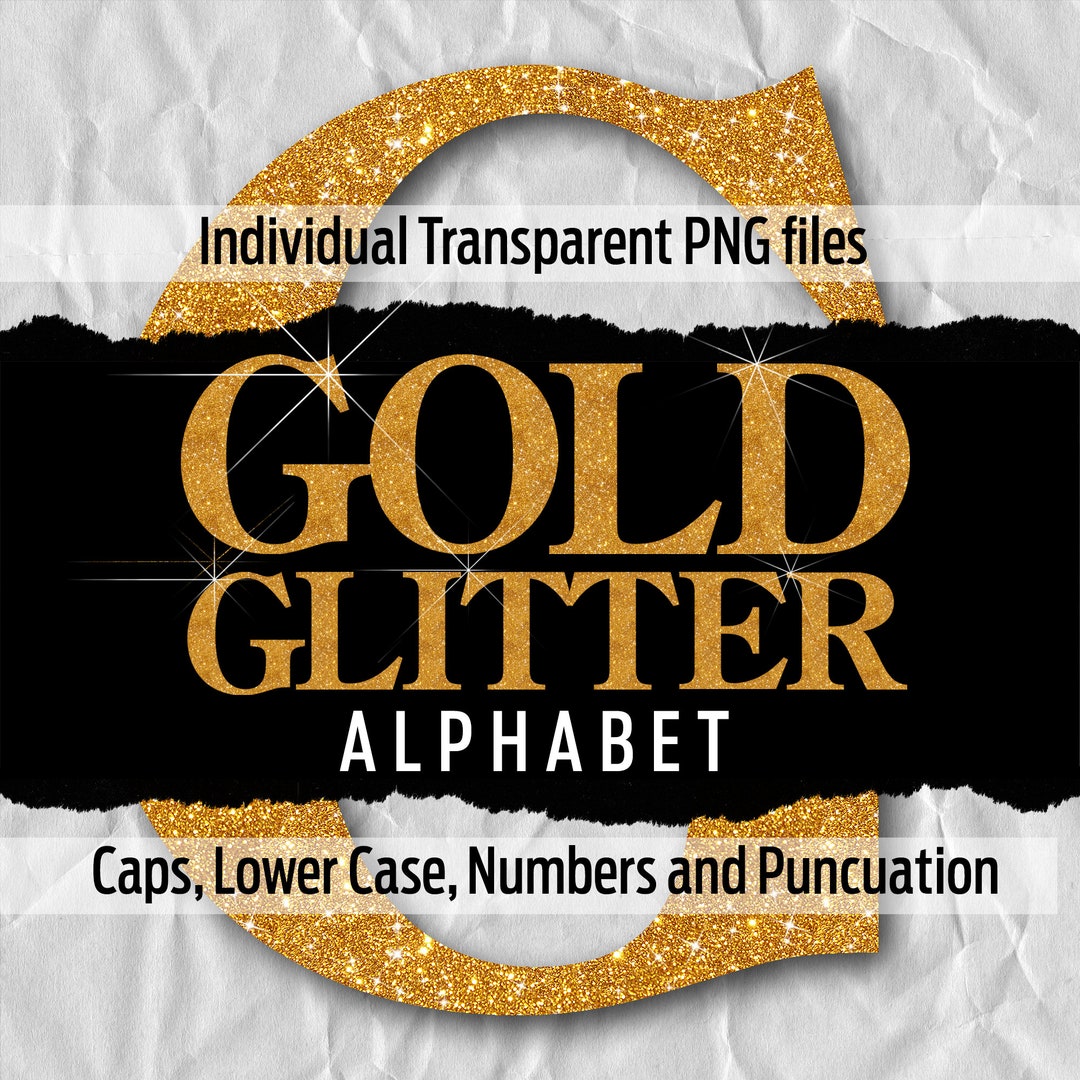 GOLD GLITTER Alphabet #12: Printable Transparent Png Files - Clipart ...