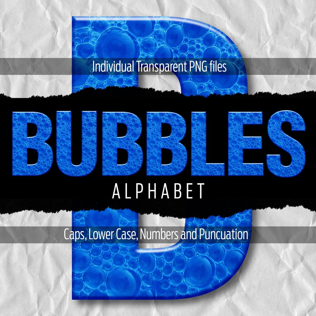 BUBBLES SANS Alphabet 54: Printable Transparent Png Files Clip Art Cut ...