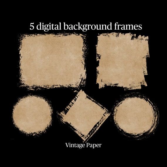 DIGITAL BACKGROUND FRAMES: Set 1 vintage Paper Png Clip - Etsy