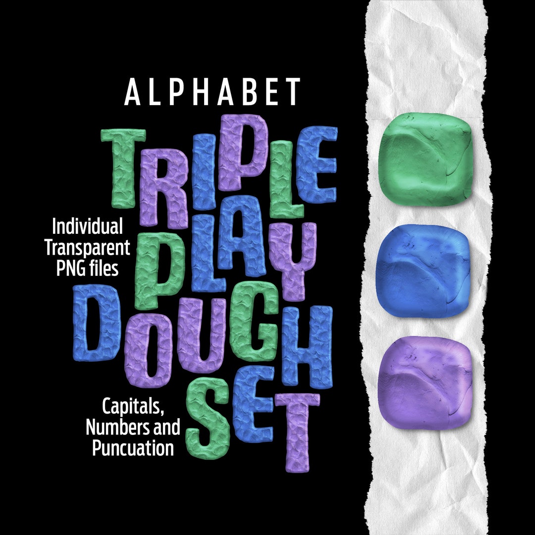 TRIPLE PLAY DOUGH Alphabet Letters #107: Printable Transparent Png ...
