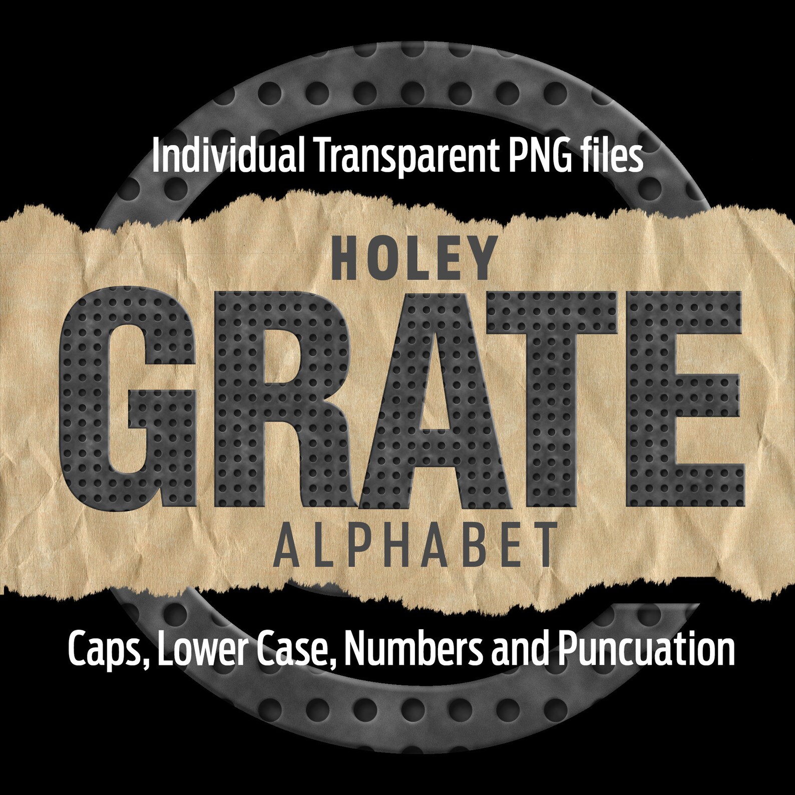 HOLEY GRATE Alphabet #59: Printable Transparent Png Files - Clip Art ...