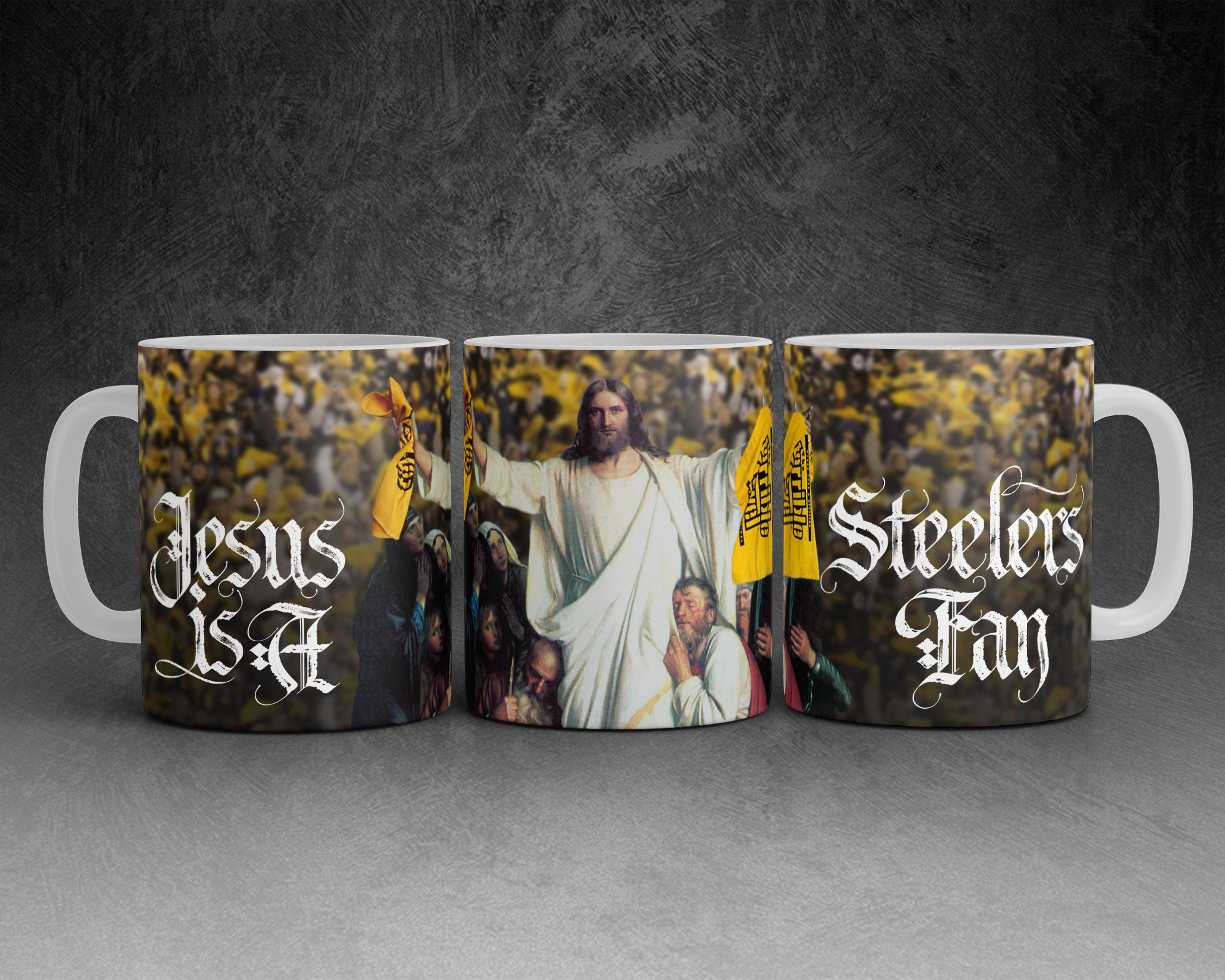 STEELERS FAN JESUS: Printable Mug Wrap Sublimation Design 7. - Etsy