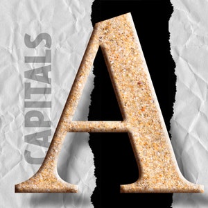 SAND SERIF Alphabet #60: Printable Transparent Png Files - Clip Art ...