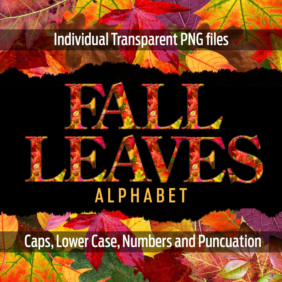 FALL LEAVES SERIF Alphabet #16: Printable Transparent Png Files - Clip ...
