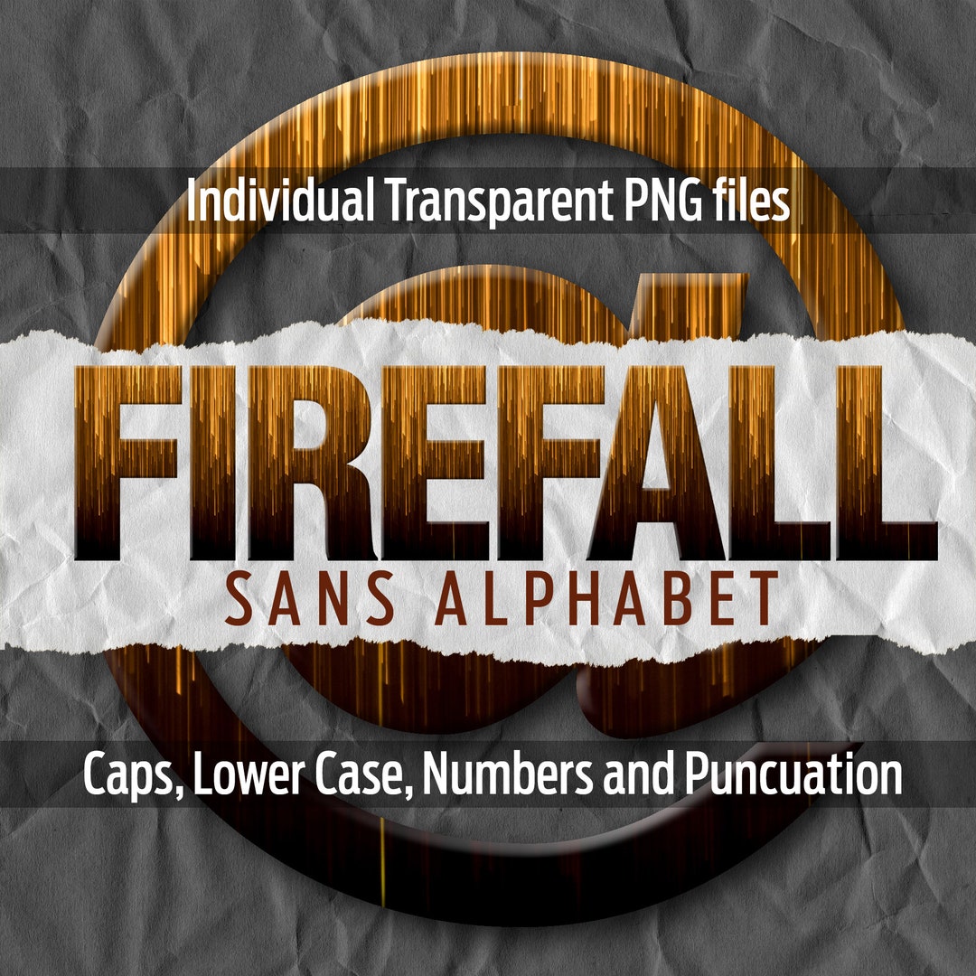 FIREFALL SANS Alphabet #62: Printable Transparent Png Files - Clip Art ...