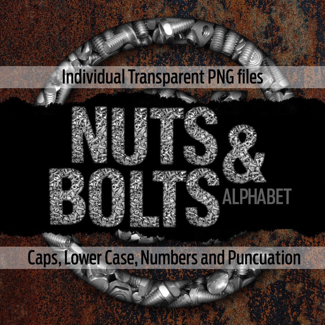 NUTS & BOLTS Alphabet #115: Printable Transparent Png Files - Clip Art ...