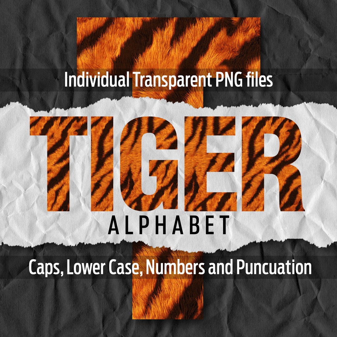TIGER Alphabet 23: Printable Transparent Png Files Clip Art - Etsy