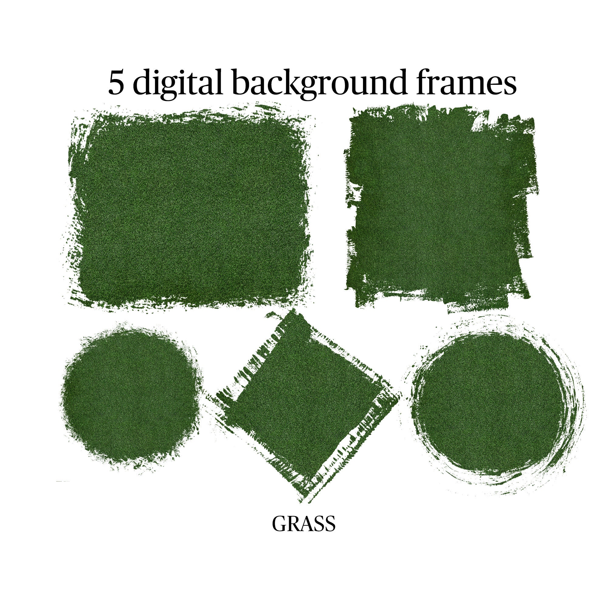 DIGITAL BACKGROUND FRAMES: Set 19 grass Png Clip Art - Etsy