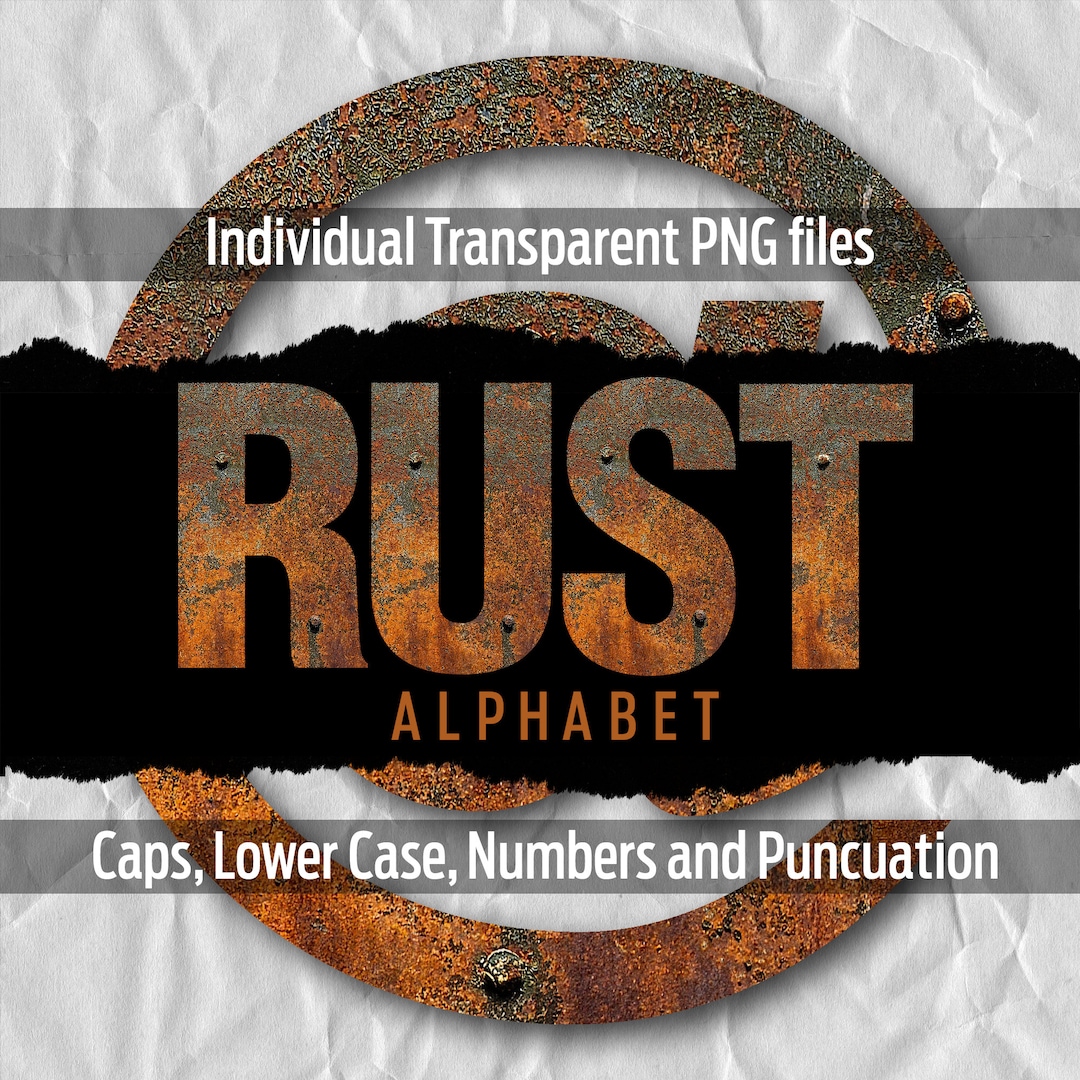 RUST Alphabet #109: Printable Transparent Png Files - Clip Art - Cut ...