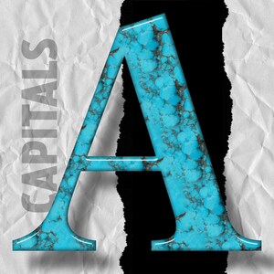 TURQUOISE SERIF Alphabet #4: Printable Transparent Png Files - Clipart ...