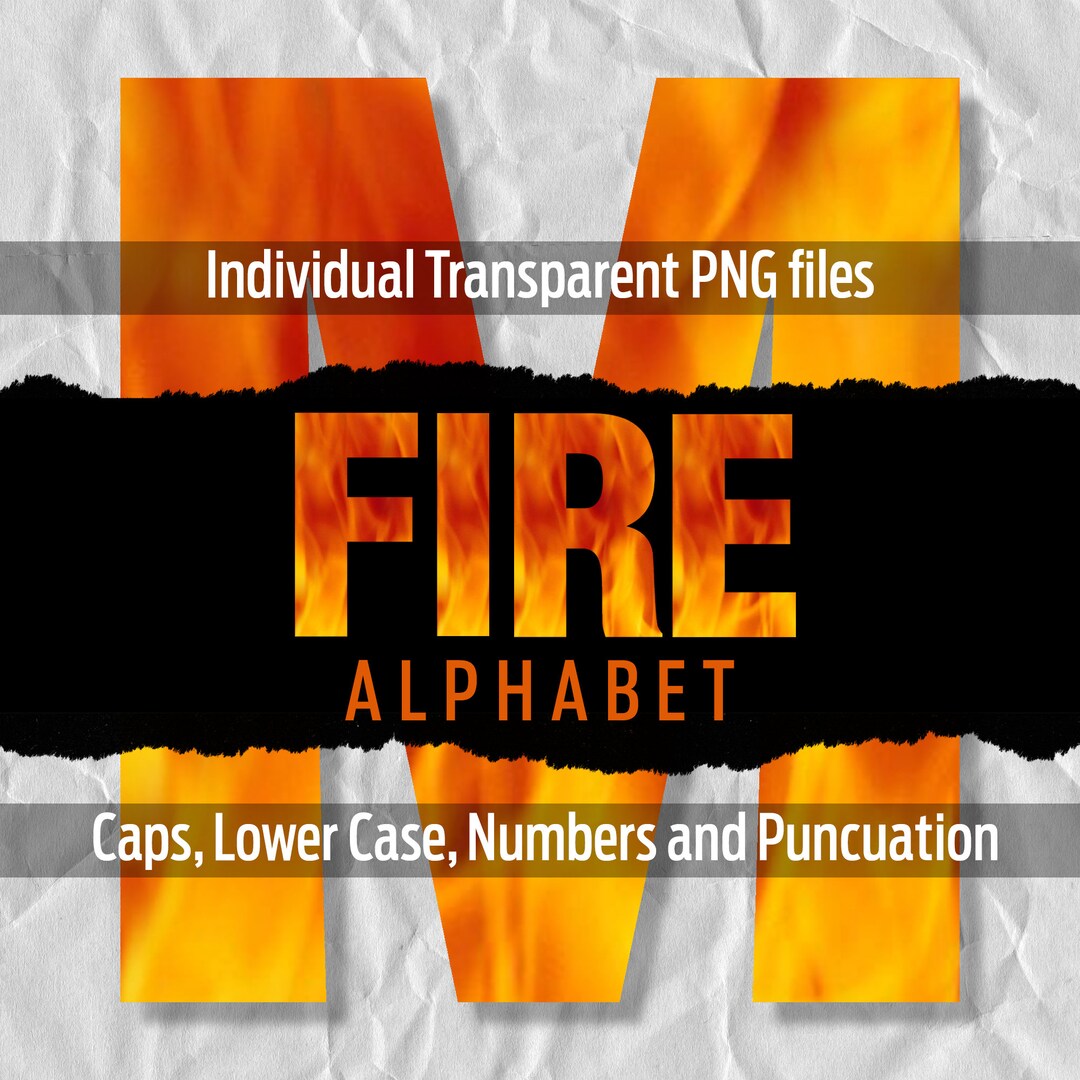 FIRE SANS Alphabet #9: Printable Transparent Png Files - Clipart - Cut ...