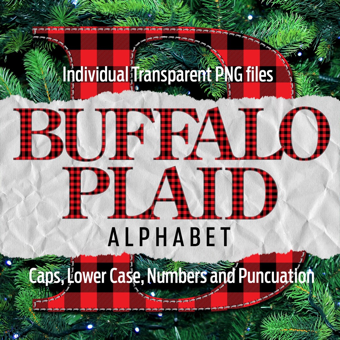 BUFFALO PLAID Alphabet #13: Printable Transparent Png Files - Clipart ...