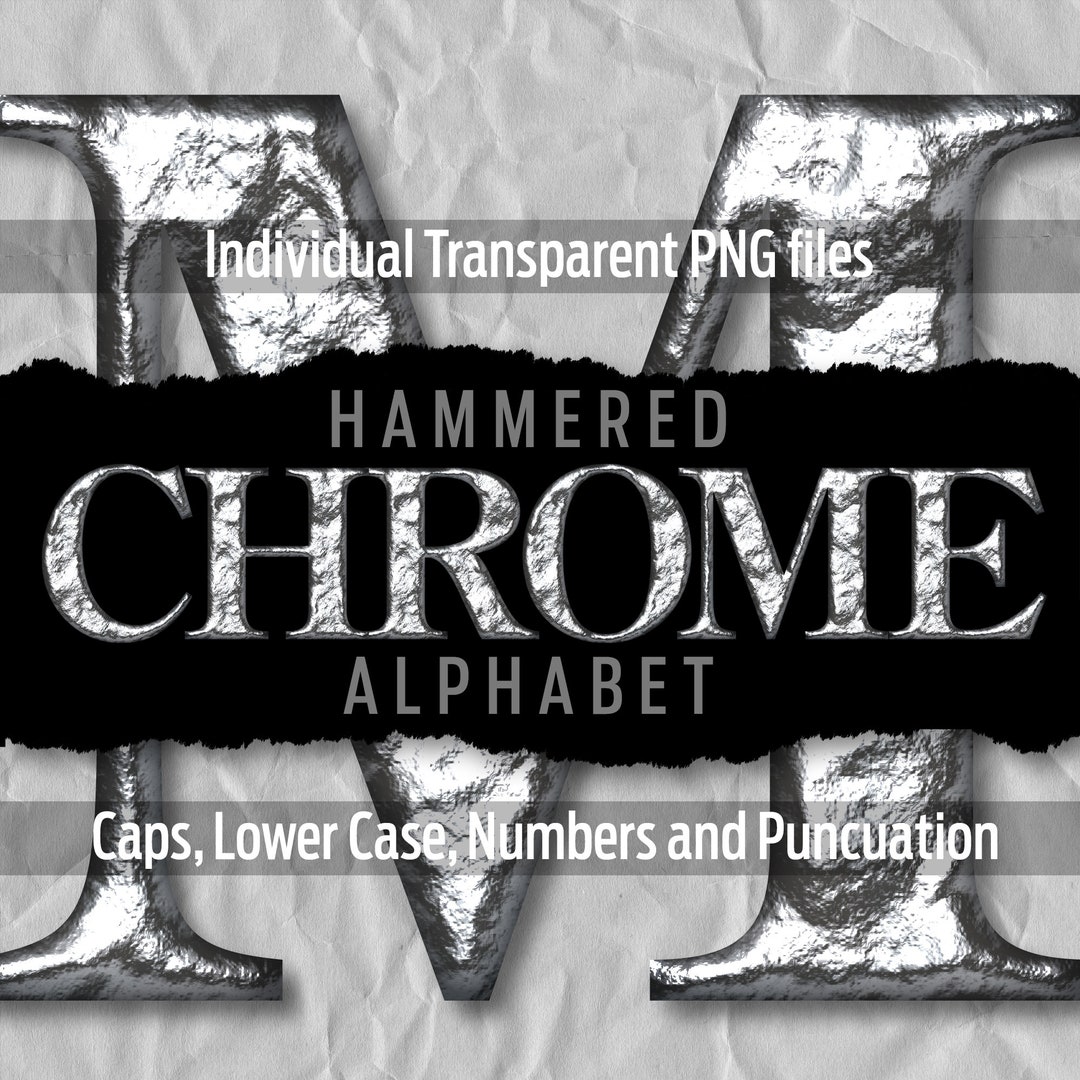 HAMMERED CHROME Alphabet #85: Printable Transparent Png Files - Clip ...