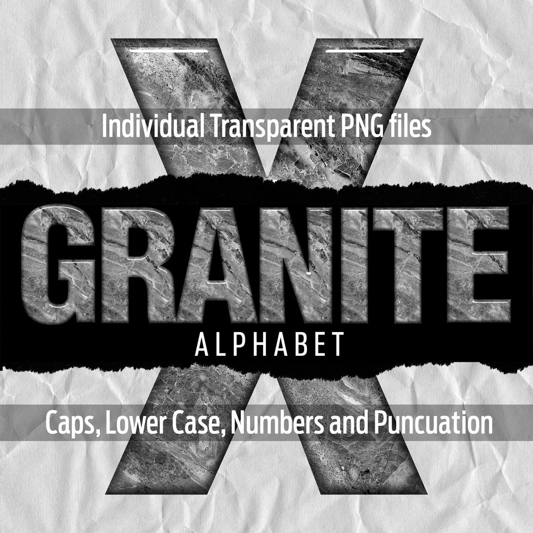 GRANITE Alphabet #6: Printable Transparent Png Files - Clip Art - Cut ...