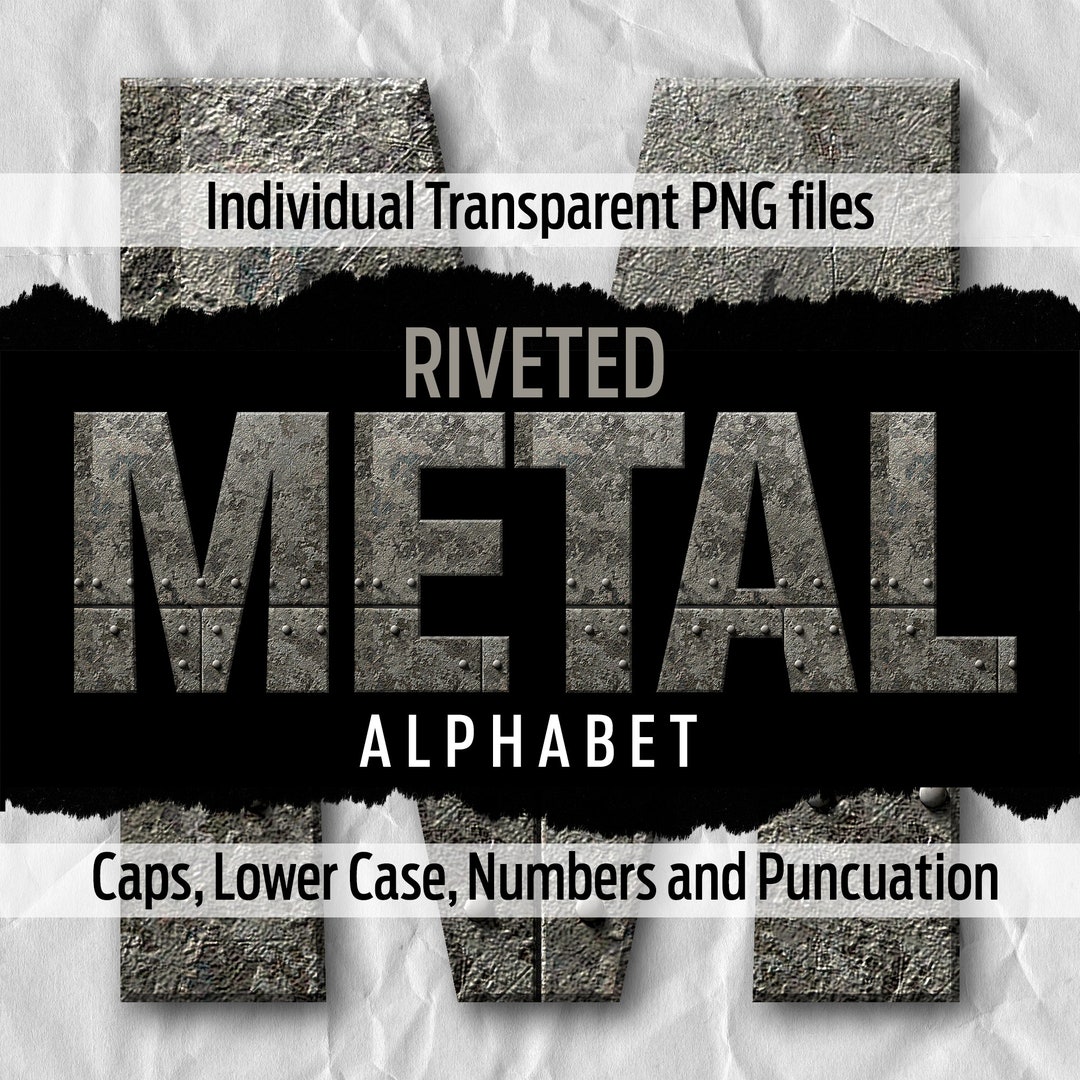 RIVETED METAL Alphabet #42: Printable Transparent Png Files - Clip Art ...