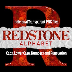 REDSTONE Alphabet #94: Printable Transparent Png Files - Clipart - Cut ...
