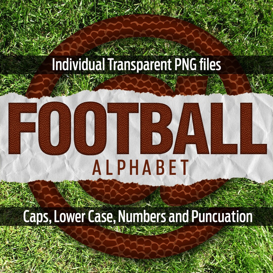 FOOTBALL Alphabet 28: Printable Transparent Png Files Clip Art Cut ...