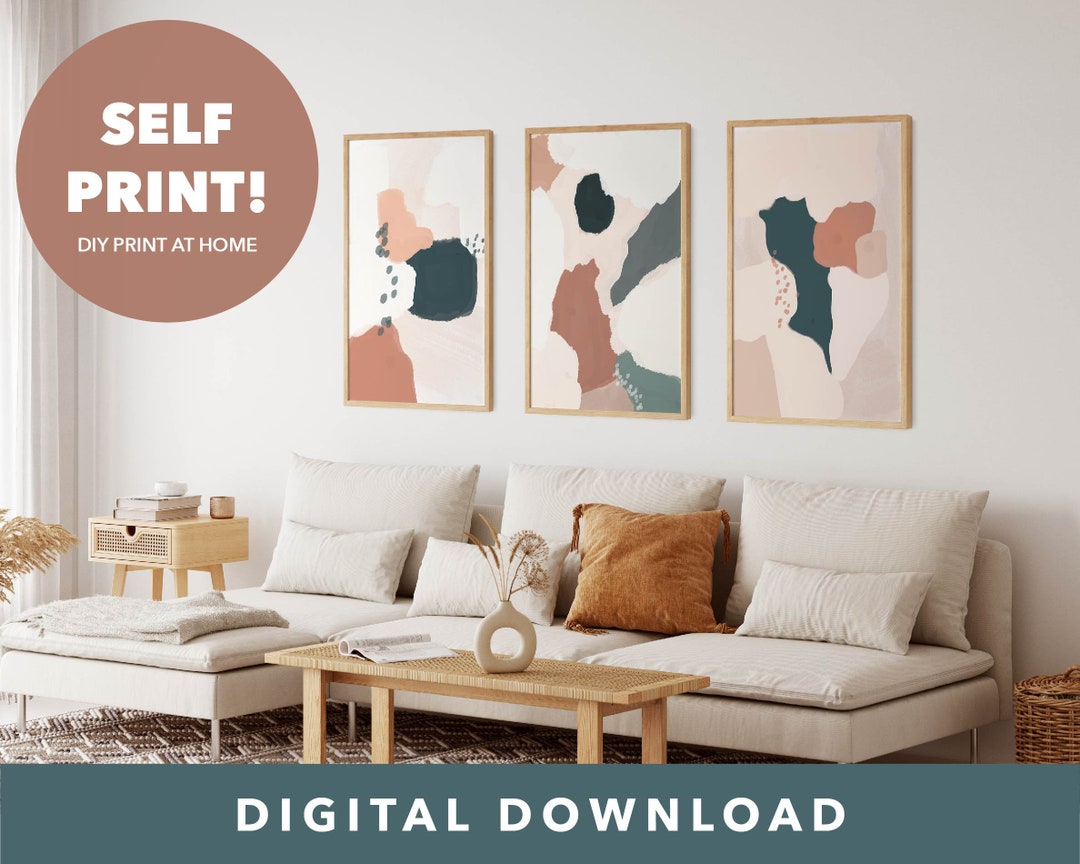 Abstract Neutral Art, Set of 3, Printable, Modern Minimalist, Digital ...