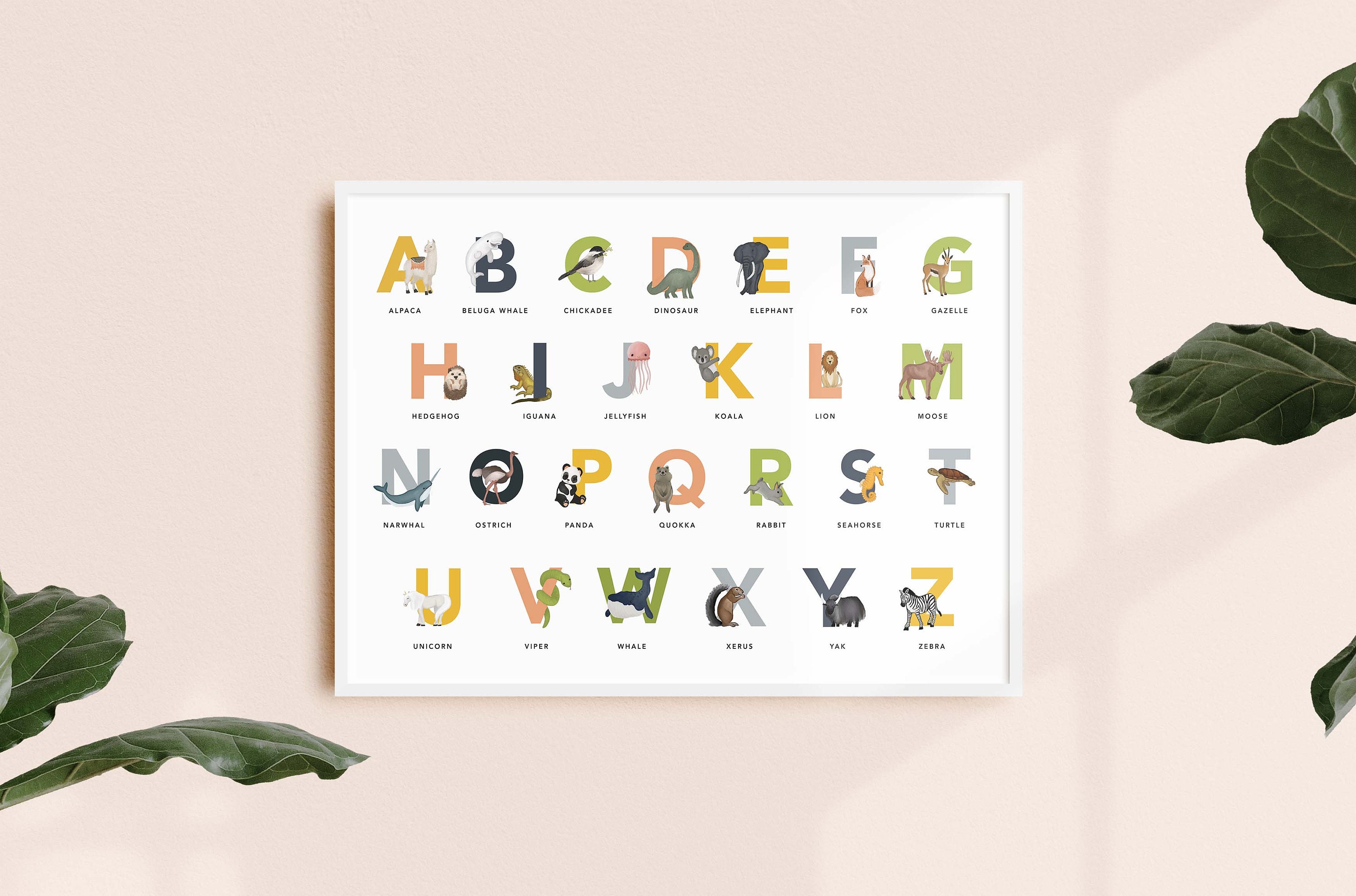 Alphabet Animals Poster Print | Playroom Print | ABC Nursery Art | ABC ...