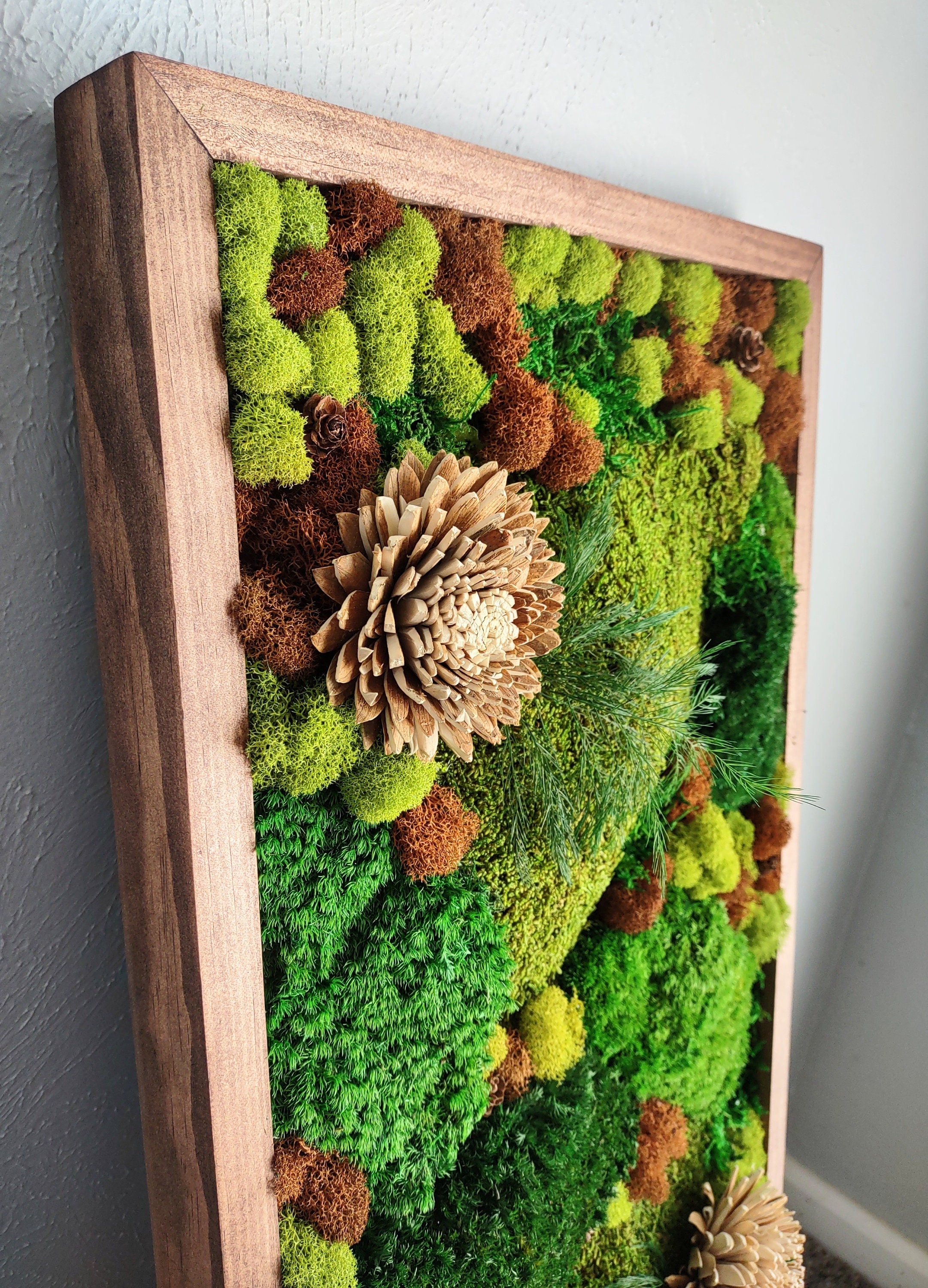 Moss Wall Art Large Preserved Moss Frame Living Wall Plant | Etsy