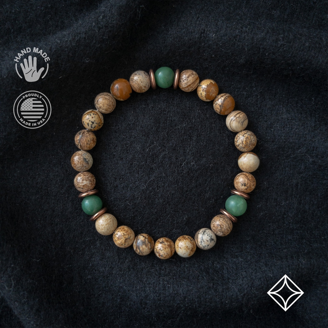 Natural Stone Jewelry - Sand Jasper & Jade Healing Bracelet Anklet ...