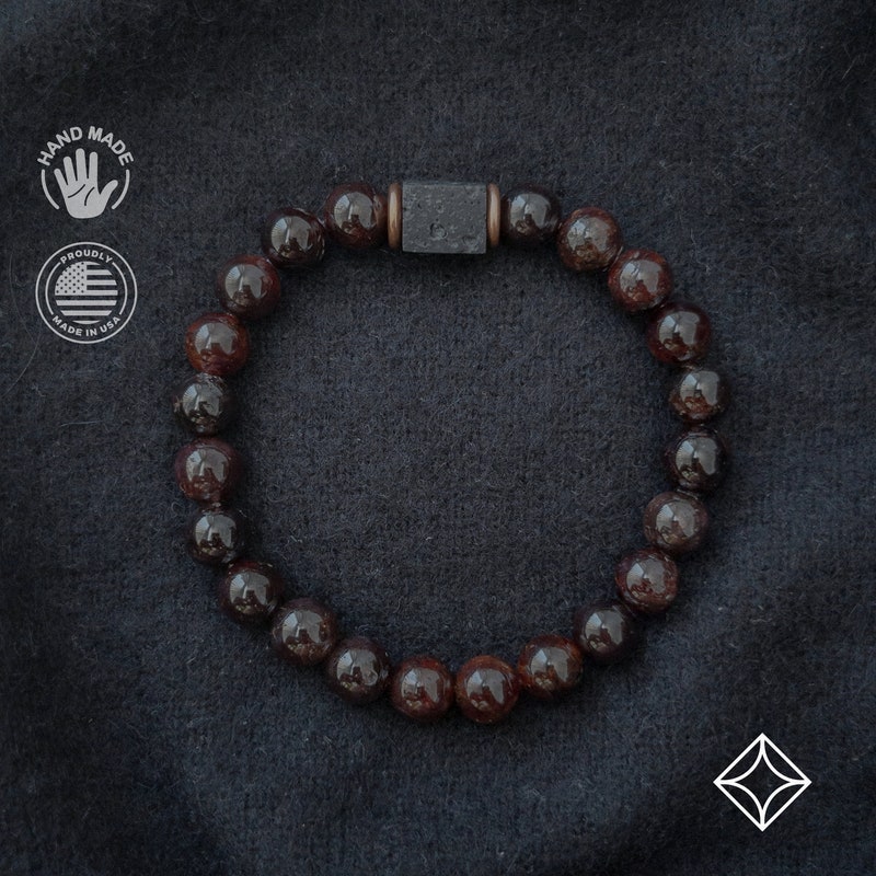 Beaded Stone Bracelet Men - Etsy