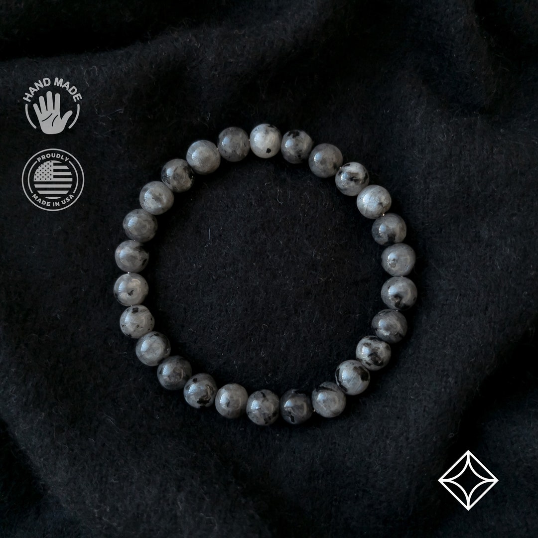 Larvikite Bracelet - Bracelet for Men and Women - Stretch Bracelet - Healing Bracelet - Yoga ...