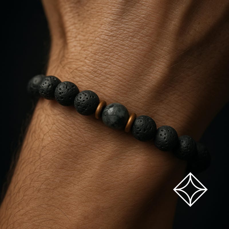 Beaded Lava Rock Bracelet - Etsy