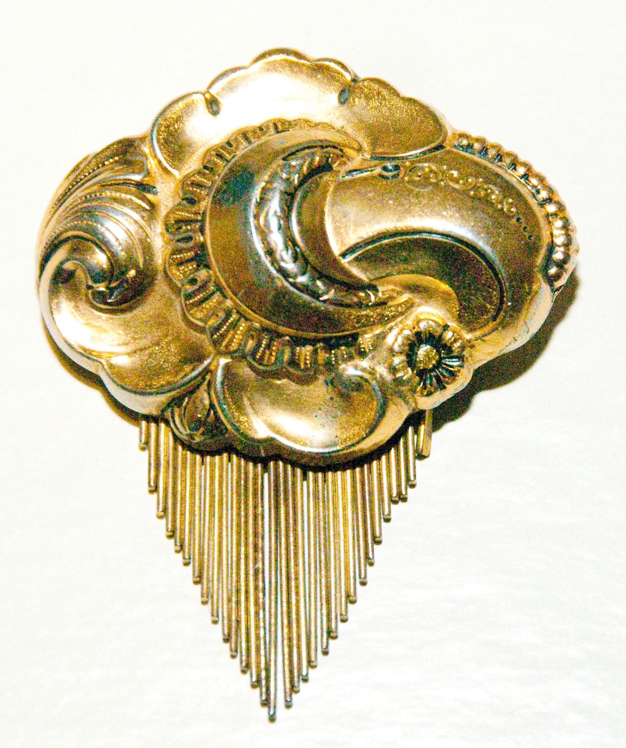 Vintage Cora Art Deco Floral Gold Tone Pin With 33 Dangles - Etsy