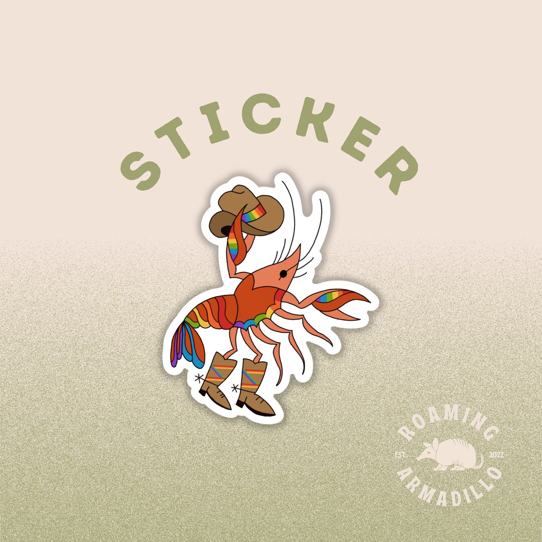Howdy Pride Crawfish Matte Vinyl Sticker for Water Bottle - Etsy