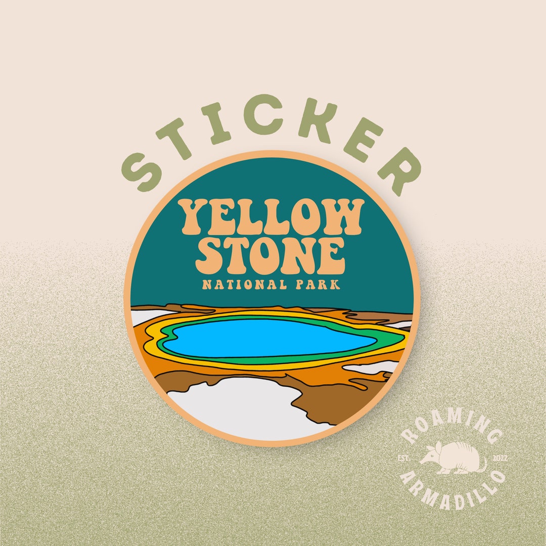Retro Yellowstone National Park Wyoming Matte Vinyl Sticker - Etsy ...