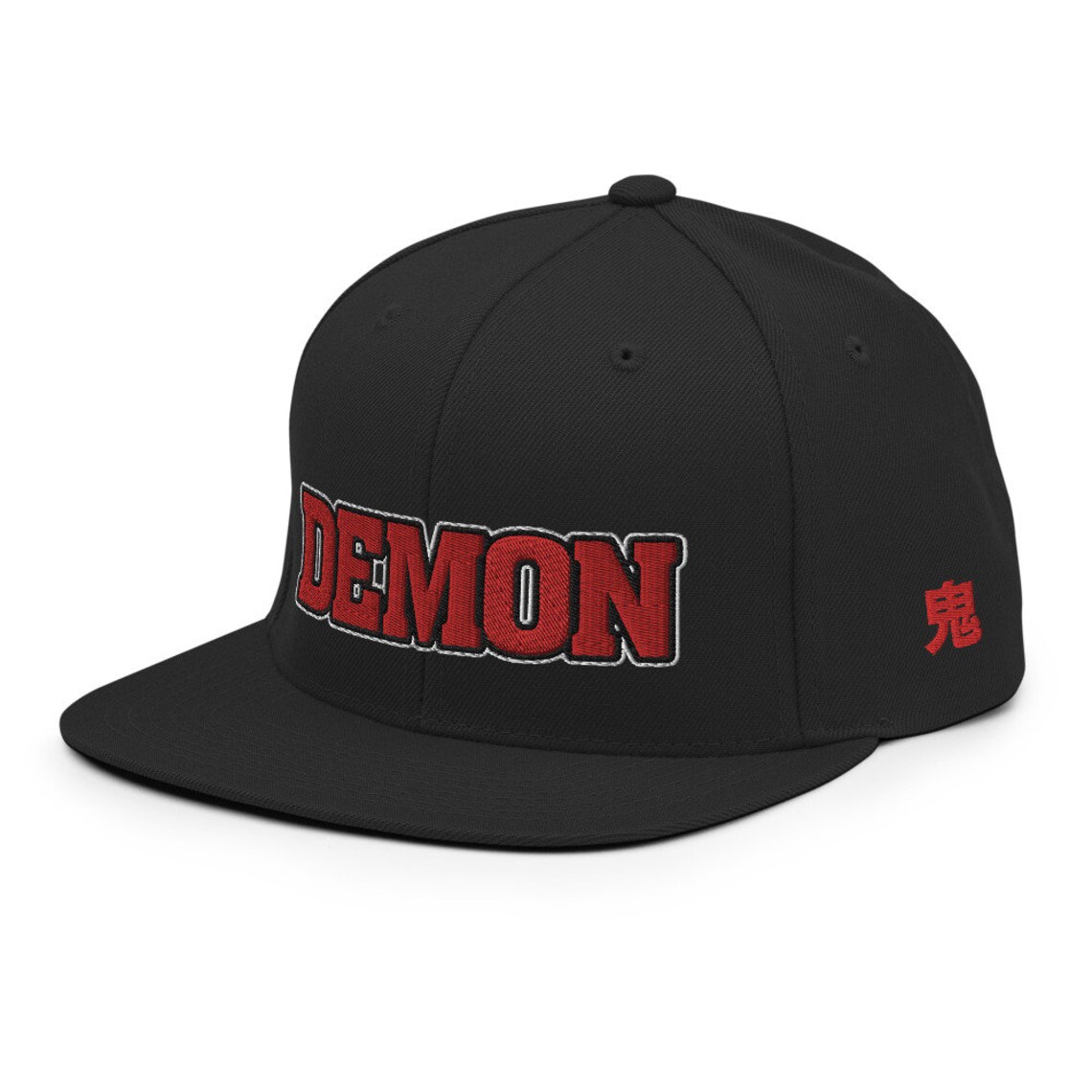 DEMON Snapback Hat Japanese Kanji Hat Oni Hannya Oni Hat - Etsy