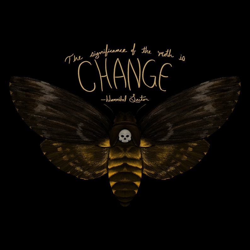 Silence of the Lambs Moth Sticker - Death’s Head Moth, Sotl Sticker ...