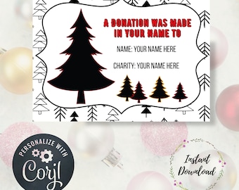 Editable Christmas Donation & Contribution Card, Princess, Kid ...
