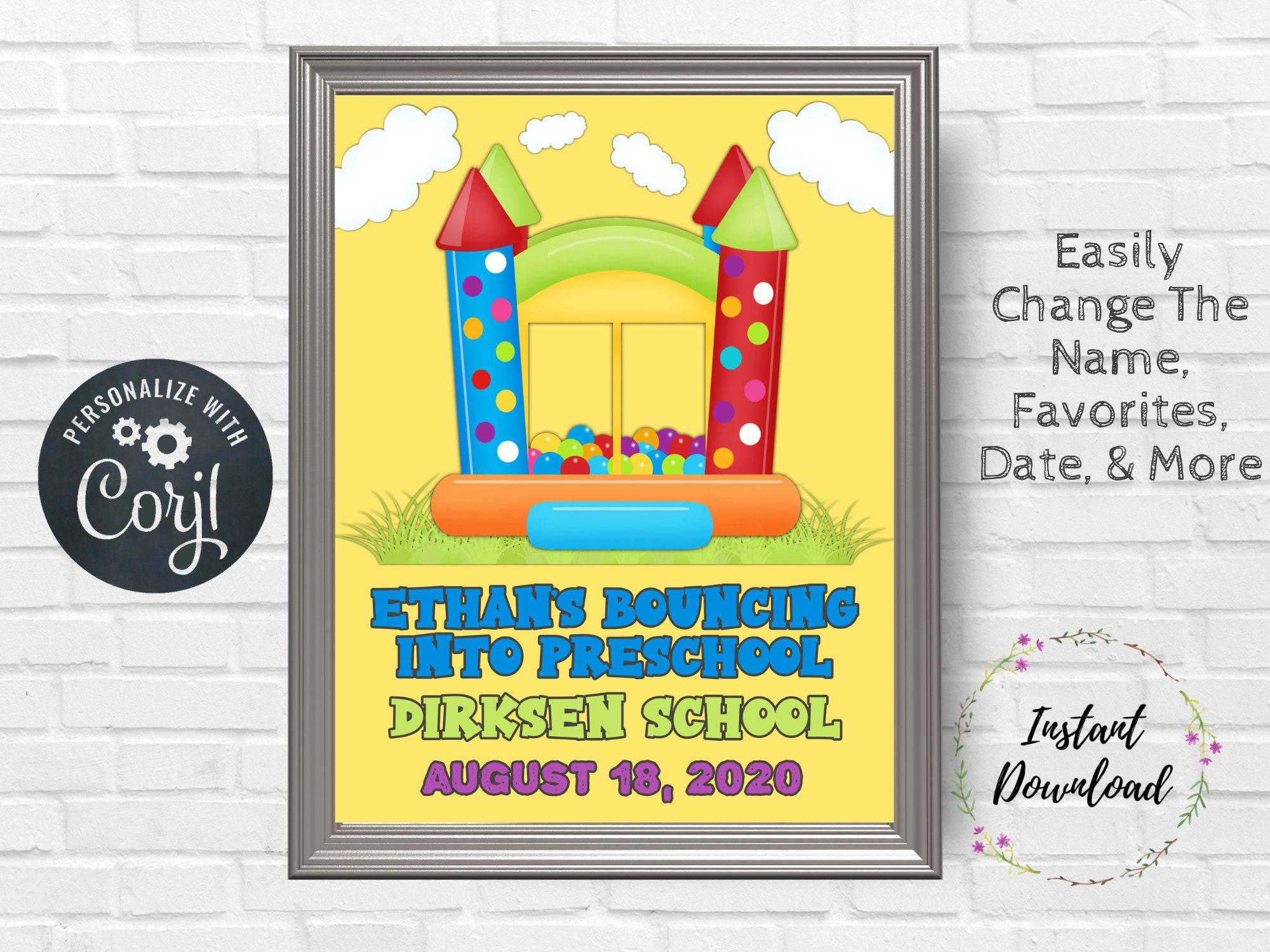 Letrero editable de regreso a la escuela, preescolar, pre-kínder ...