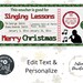 Editable Singing Lessons Christmas Voucher, Gift Certificate, Gift ...
