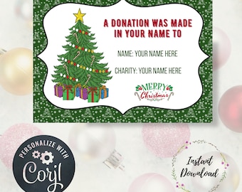 Editable Christmas Donation & Contribution Card, Princess, Kid ...