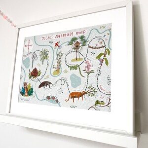 Personalised Children's Nursery Adventure Rainforest Map Print Poster ...