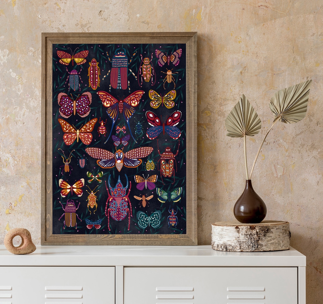 Insect Entomology Jewel Study Poster Illustration - Etsy