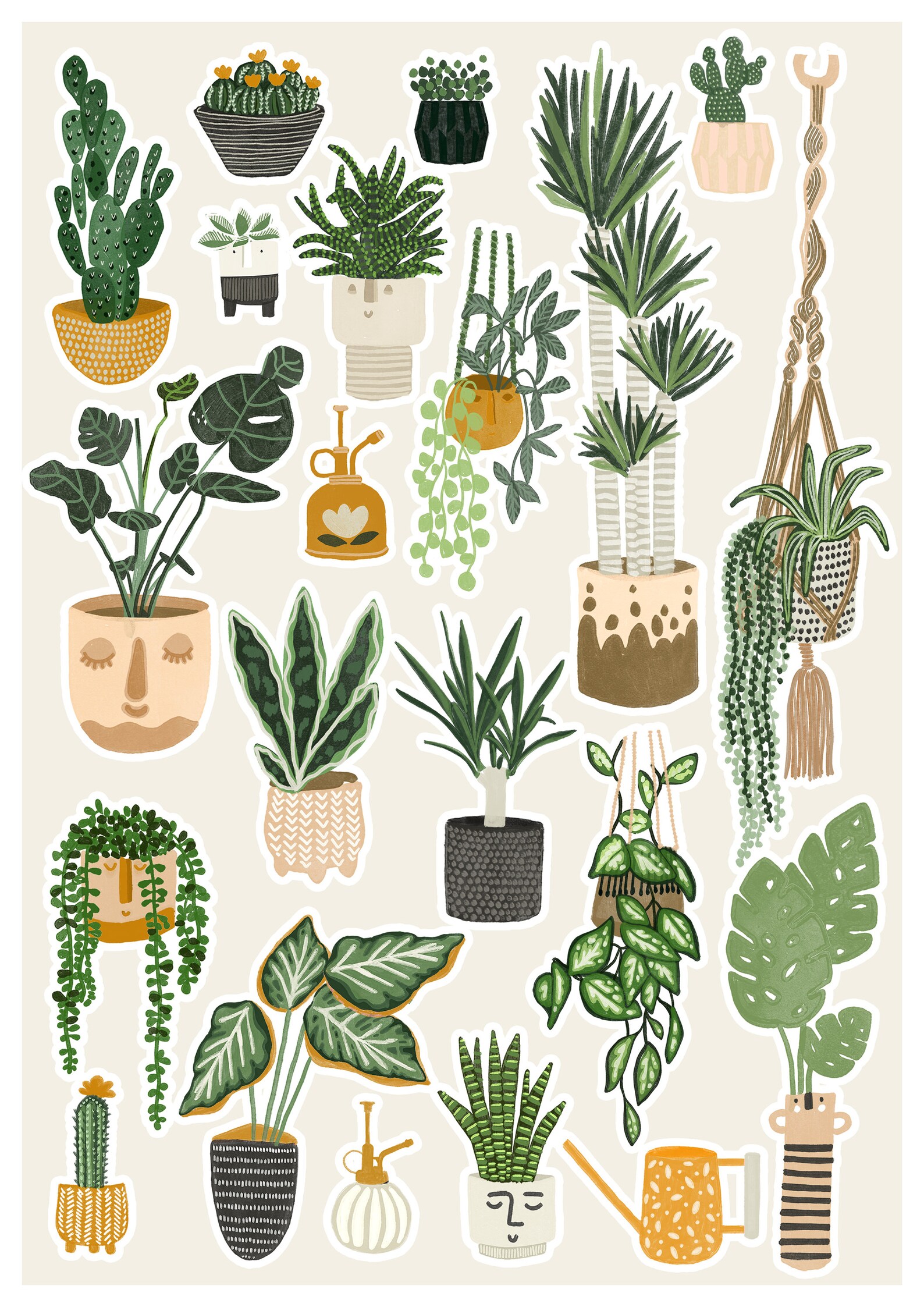 House Plant Collection Poster Illustration Print - Etsy