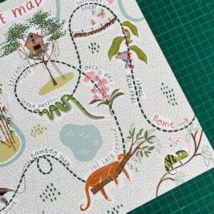 Personalised Children's Nursery Adventure Rainforest Map Print Poster ...