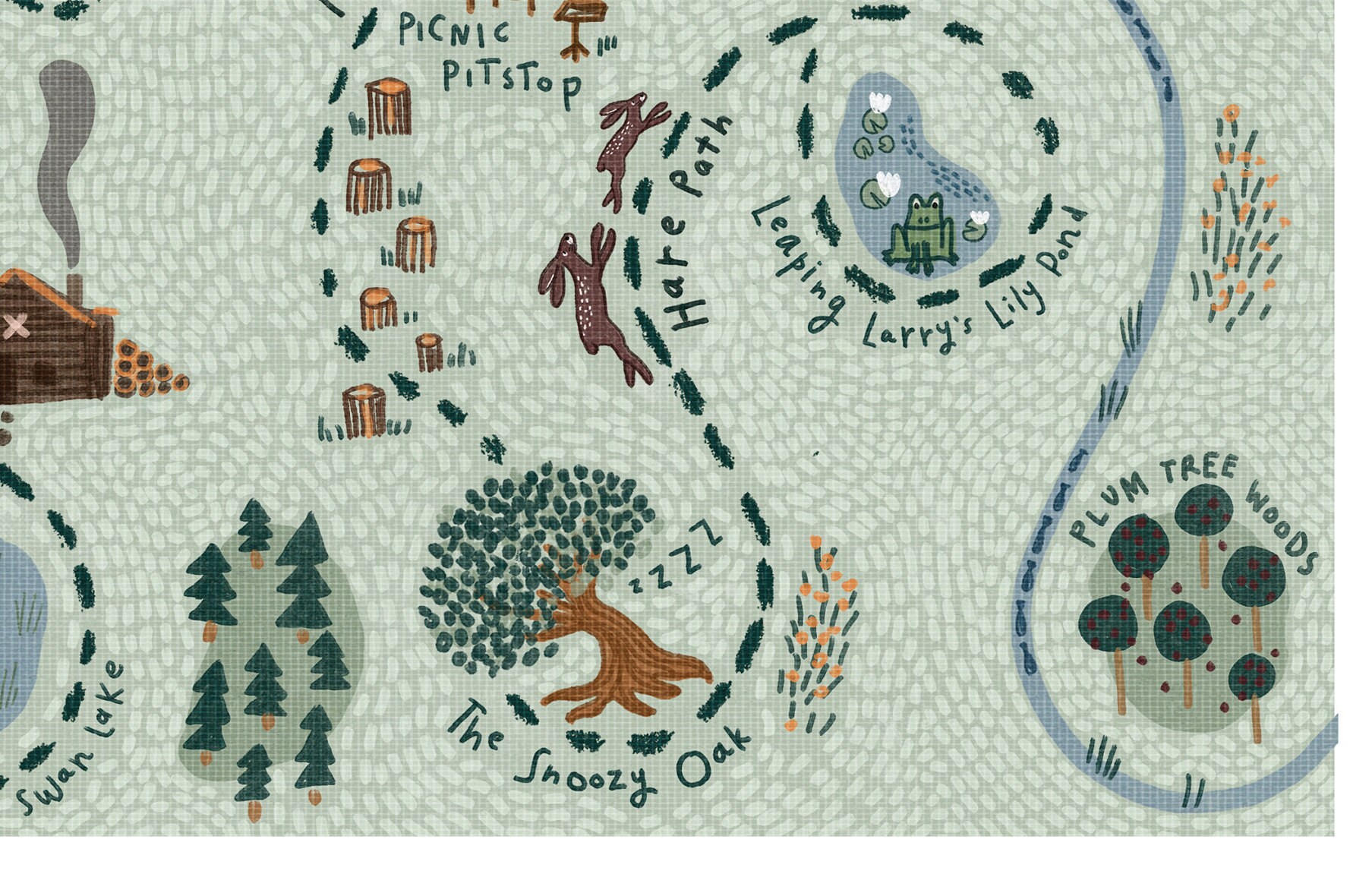 Personalised Children's Adventure Woodland Map Print Poster - Etsy UK