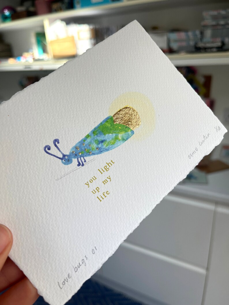 Watercolour Firefly Illustration Cute Print With Gold Foil You Light up ...