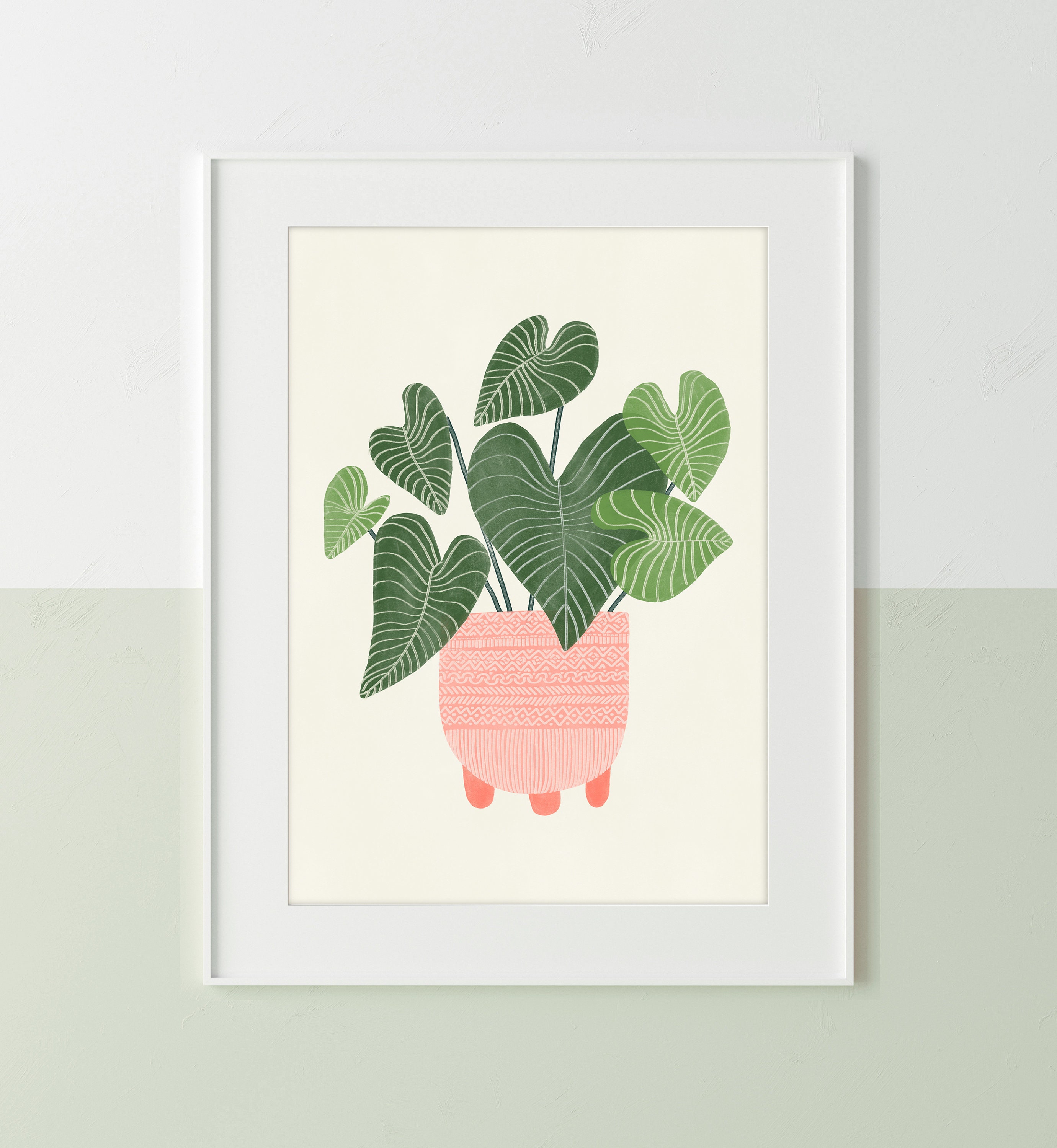 Modern House Plant Pot Illustration Print - Etsy